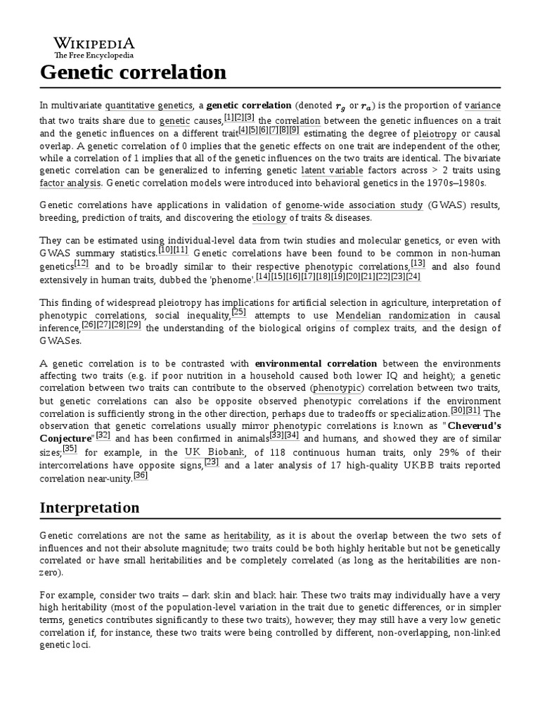 Genetic Correlation | Download Free PDF | Genetics | Applied Statistics