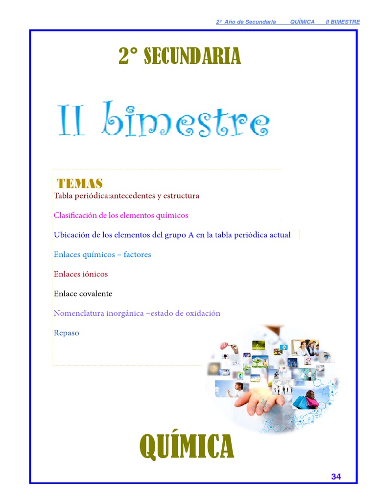 2 Sec Guia De Química Ii Bimestre Pdf Rieles Elementos Químicos