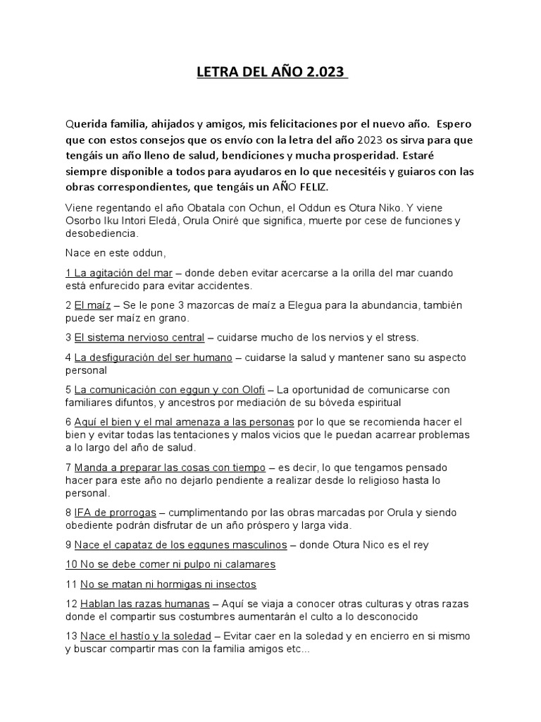 Letra Del Ano 2023 Miami En Espanol