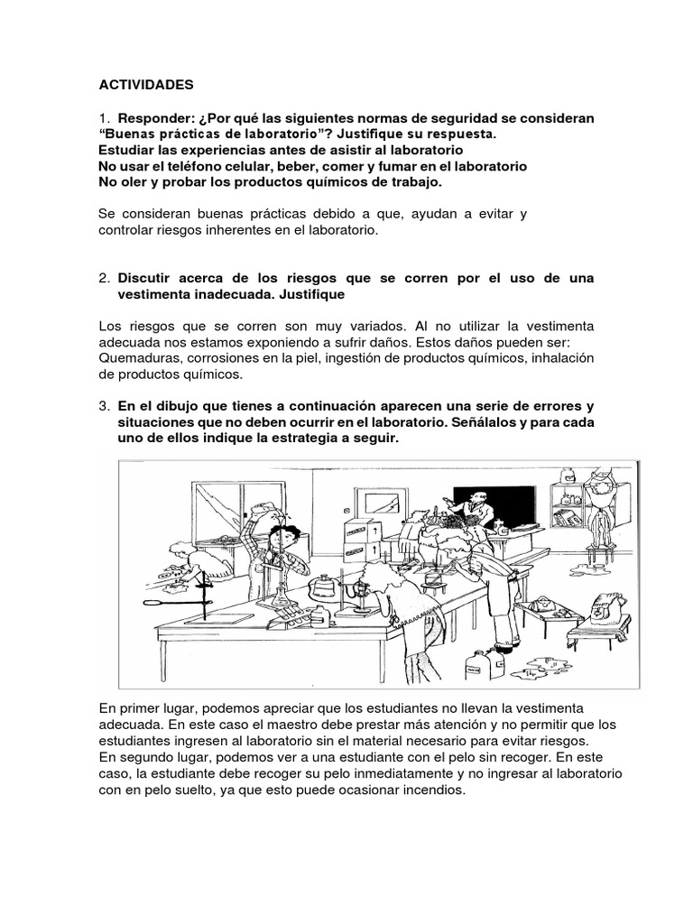 Actividad Práctica 1. Medidas de Seguridad y Material de Laboratorio | Descargar gratis PDF ...