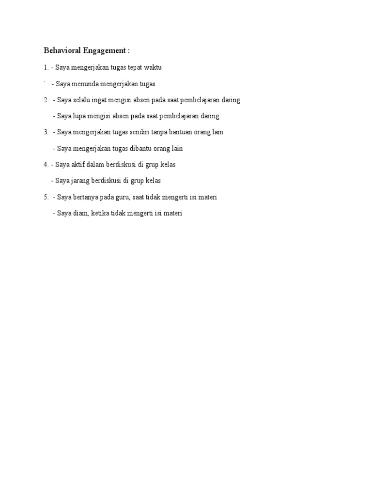 Behavioral Engagement | PDF