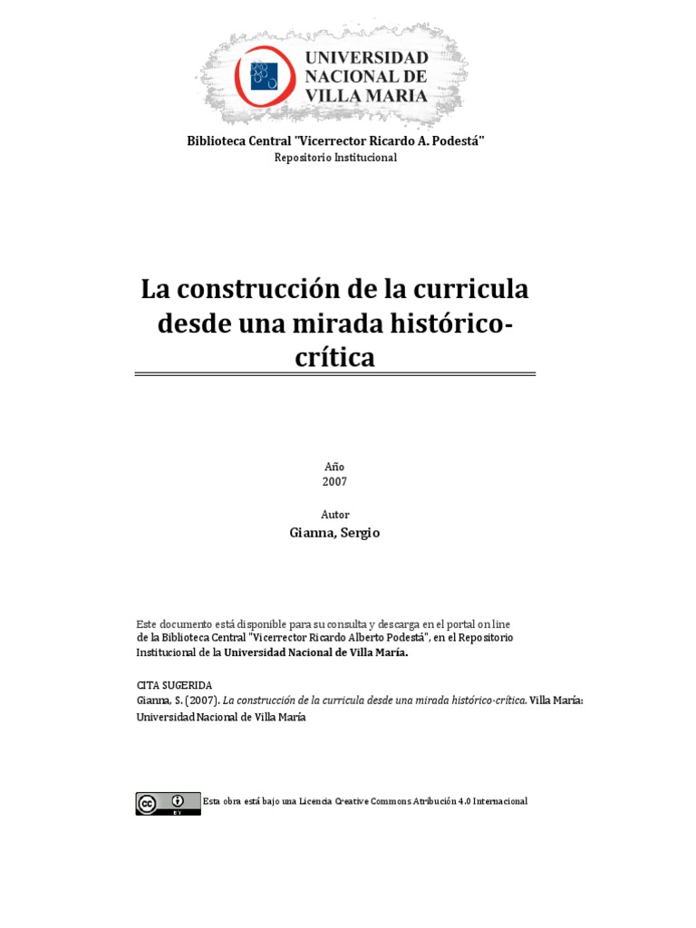 Gianna (1) - La Construccion de La Curricula. | PDF | Trabajo Social ...