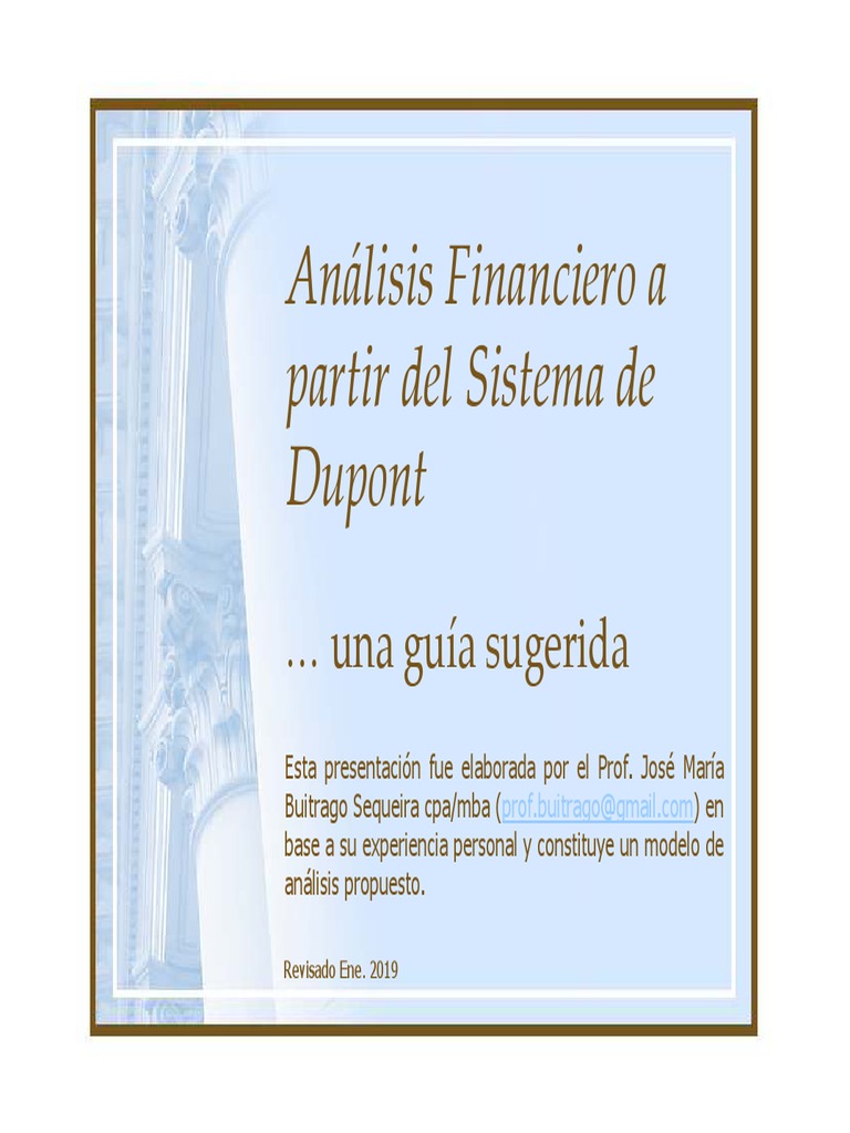 Microsoft PowerPoint - Análisis Dupont - Secuencia Sugerida | PDF | Rentabilidad sobre recursos ...