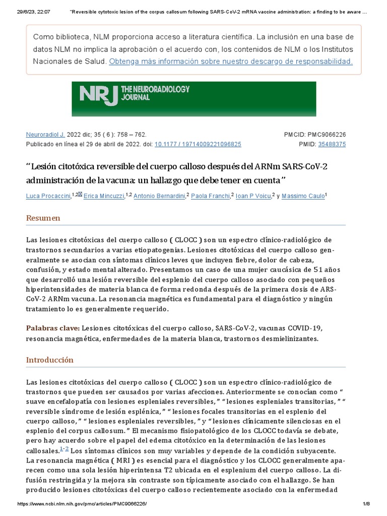 Cloccs Despues de Vacunacion Covid | PDF | Ciencias de la Salud ...