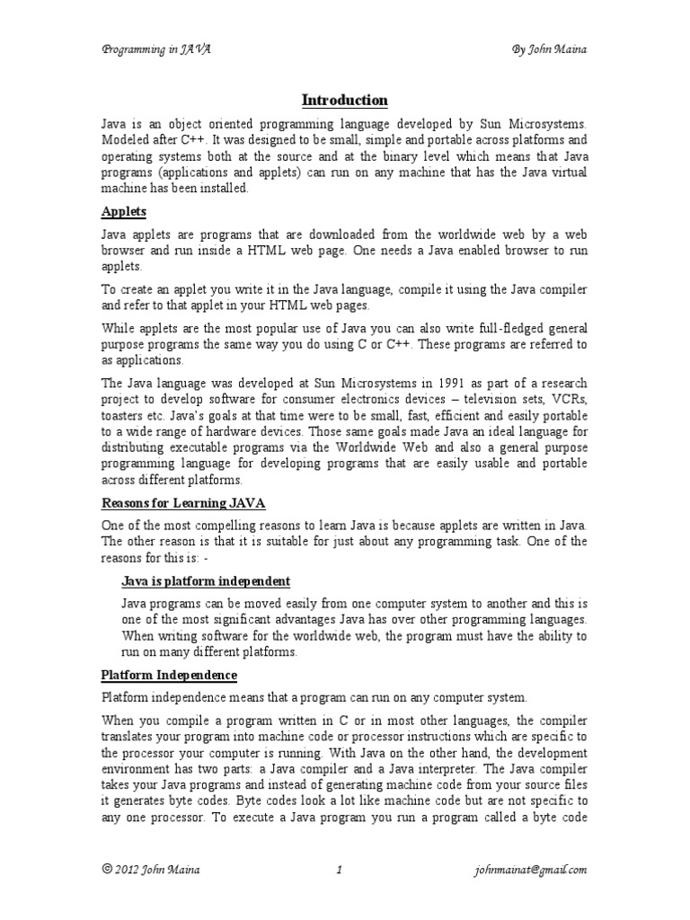 Java Notes (Edited.) | PDF | Data Type | Java Virtual Machine Java Notes (Edited.) | PDF | Data Type | Java Virtual Machine