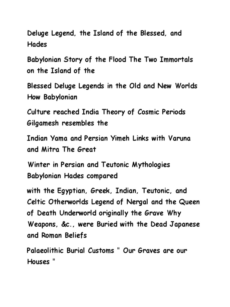 Ancient Flood Myths & Afterlife | PDF | Flood Myth | Hades