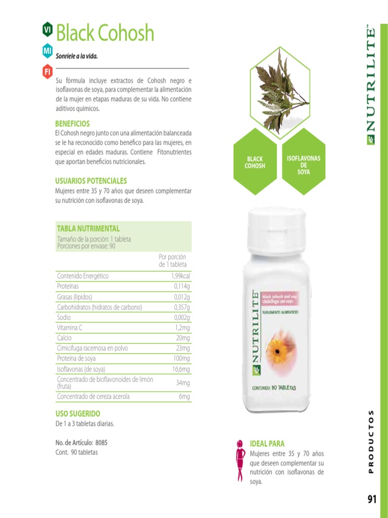 Catalogo Nutrilite Black Cohosh | PDF