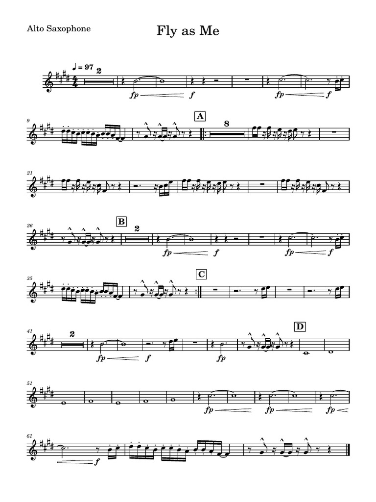 Fly As Me-Alto - Saxophone | PDF