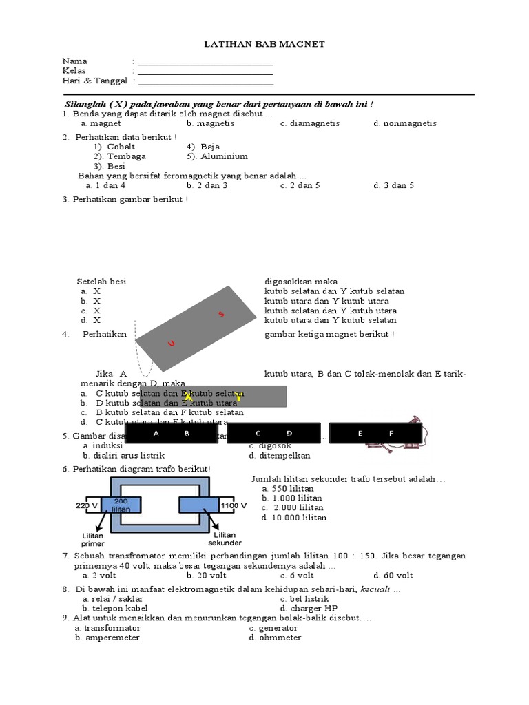 LATIHAN SOAL BAB MAGNET | PDF