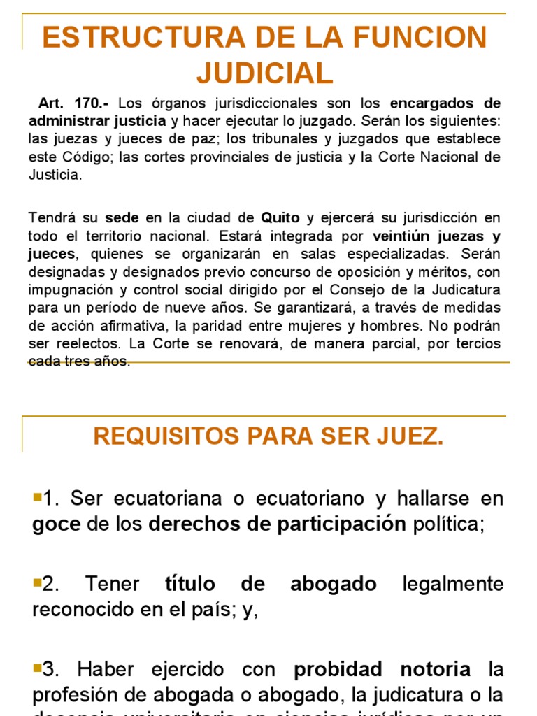Estructura de La Funcion Judicial | PDF | Juez | Judicaturas