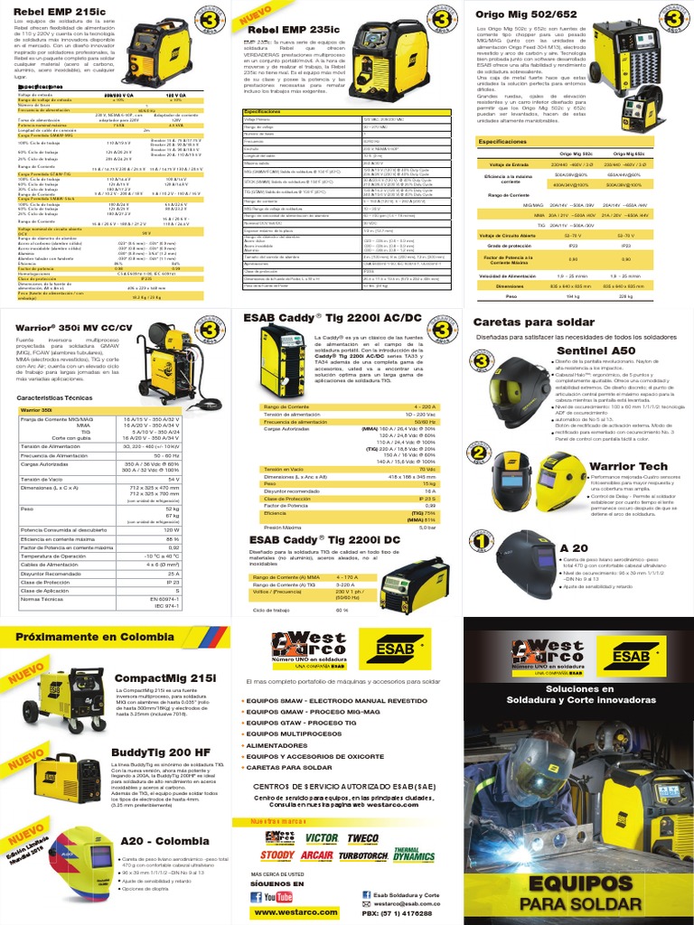 Catalogo Esab | PDF | Construcción | Soldadura