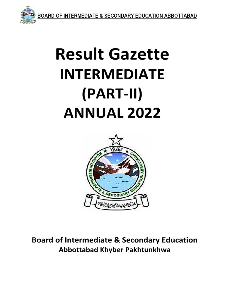 Abbottabad Board HSSC Result 2022 | PDF