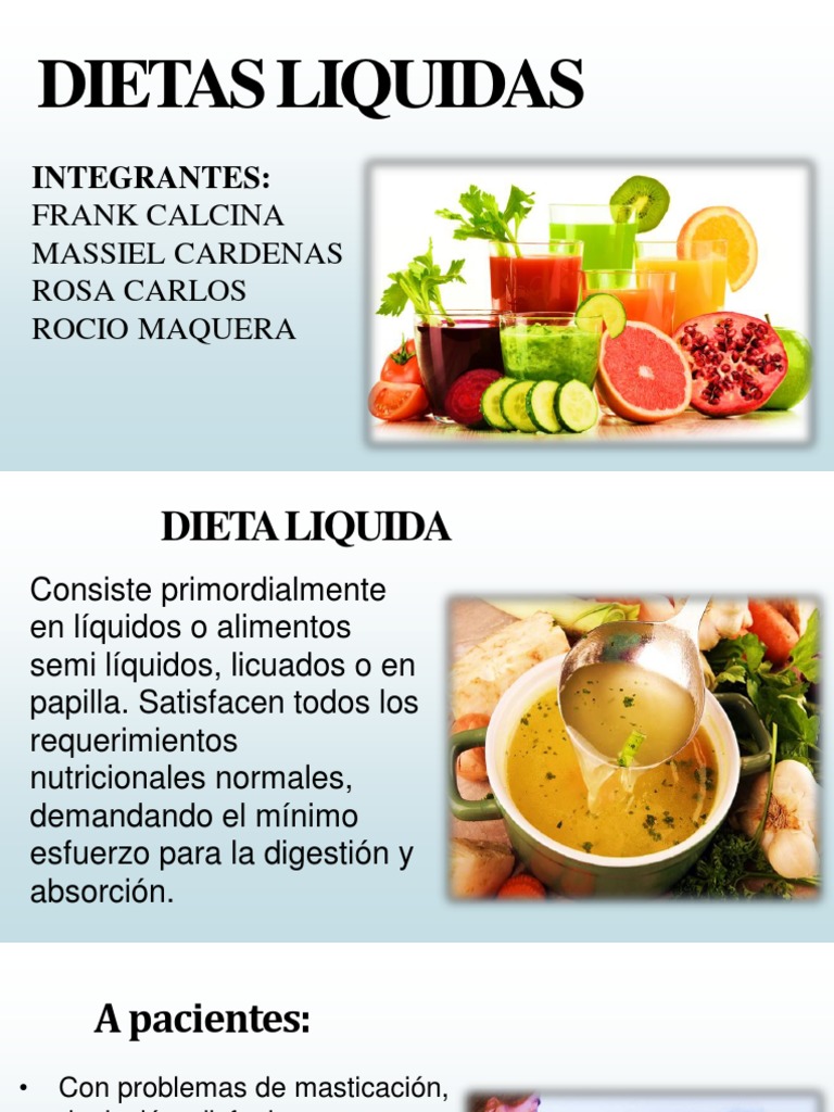 Dietas Liquidas | PDF | Dieta | Alimentos