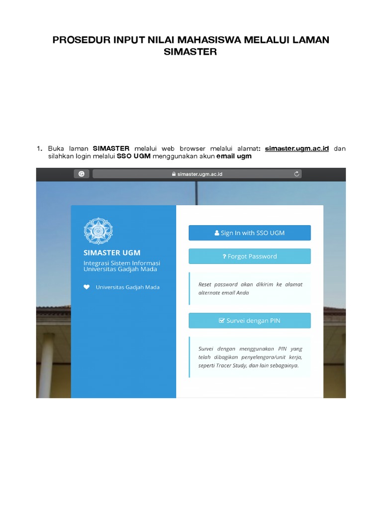 Prosedur Input Nilai di SIMASTER UGM | PDF | Karier & Perkembangan ...
