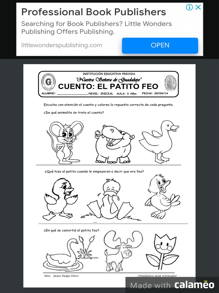 Cuento Interactivo: El Patito Feo | PDF