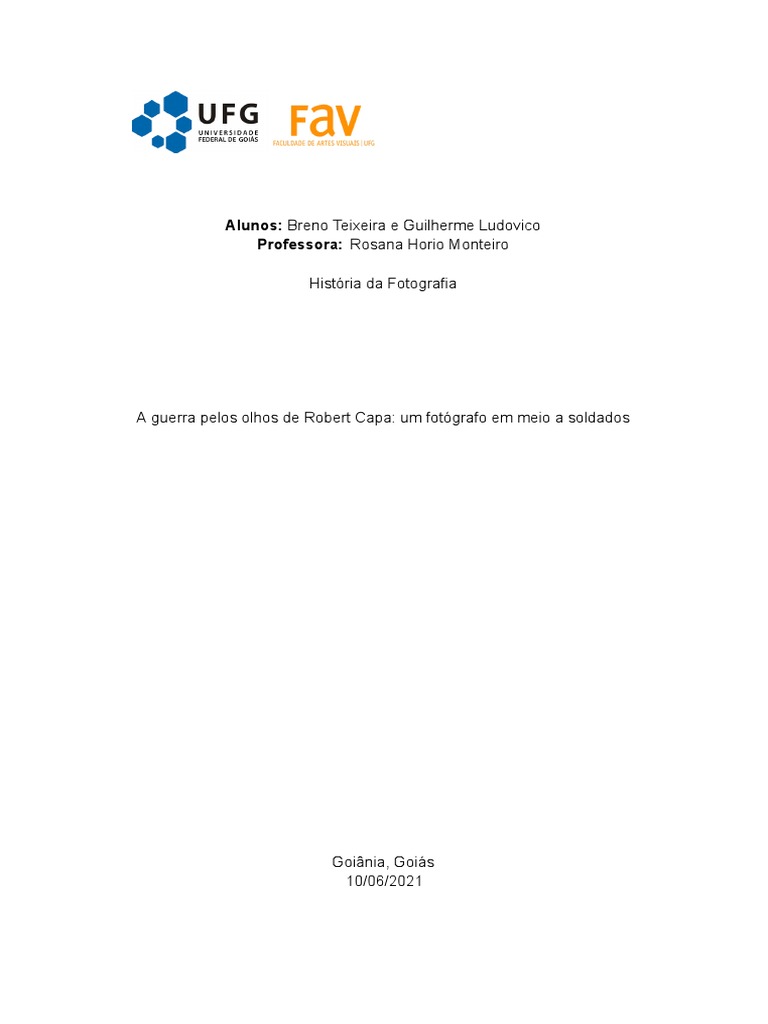A Guerra Pelos Olhos de Robert Capa | PDF