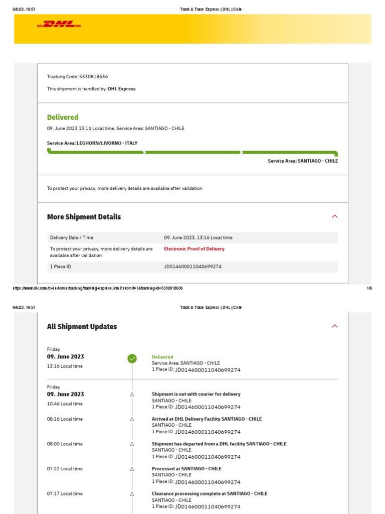 Track & Trace Express - DHL - Chile | PDF | Courier | Business