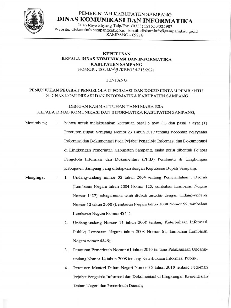 2.-.b SK PPID PEMBANTU DISKOMINFO | PDF