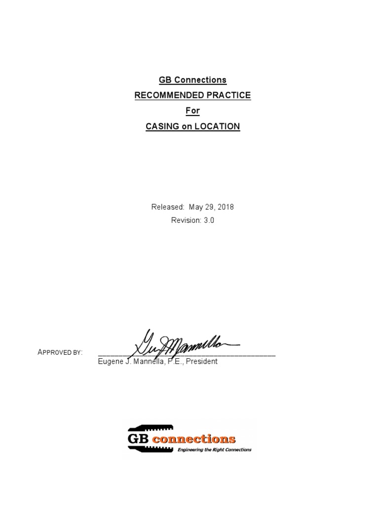 Inspection Casing On Location Procedure22222222 | Download Free PDF ...