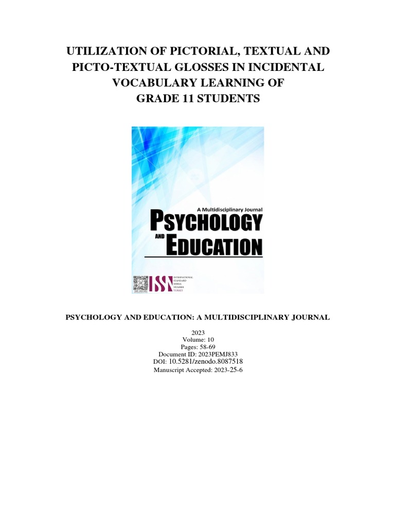 Utilization of Pictorial, Textual and Picto-Textual Glosses in ...