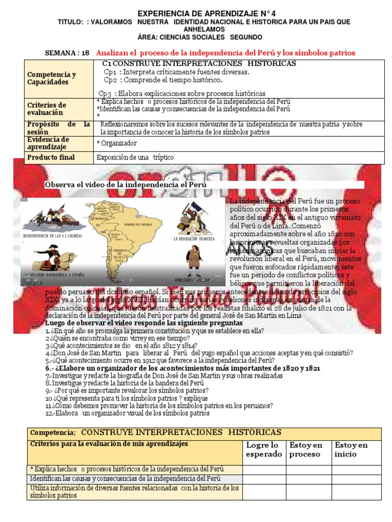 Ficha Sem 19 CCSS 2do | PDF | Perú | Lima