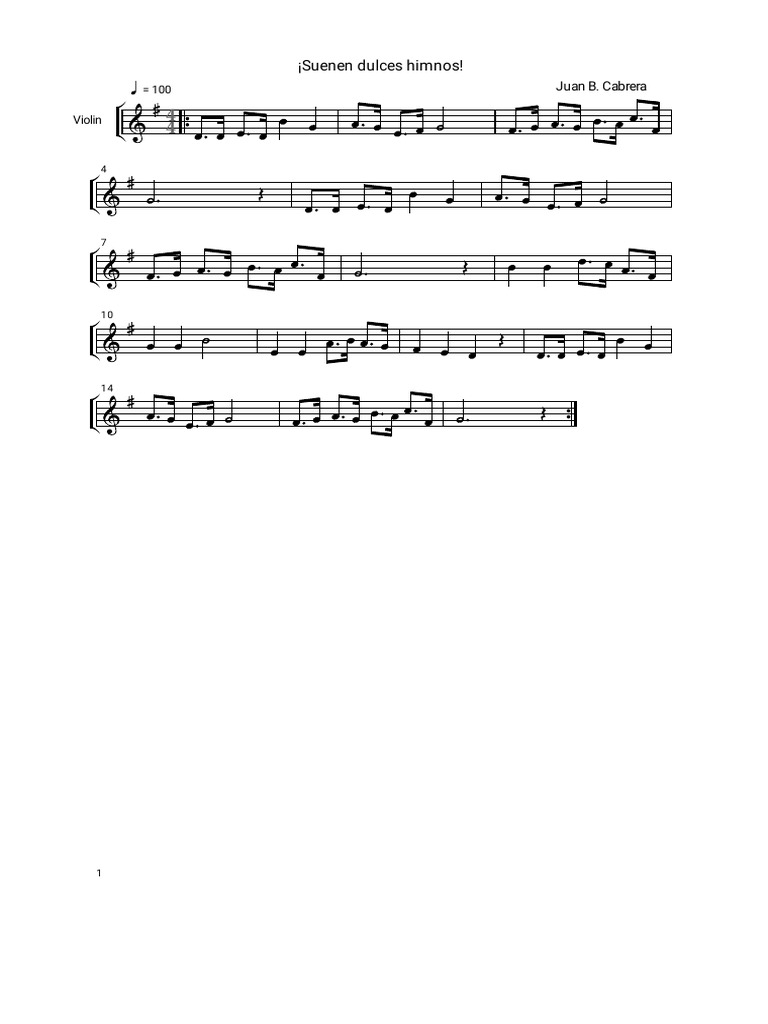 ¡Suenen Dulces Himnos! - Violin | PDF
