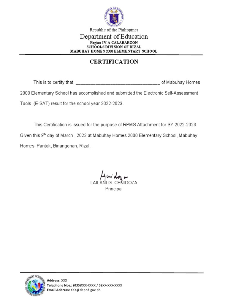 ESAT-Certificates | PDF