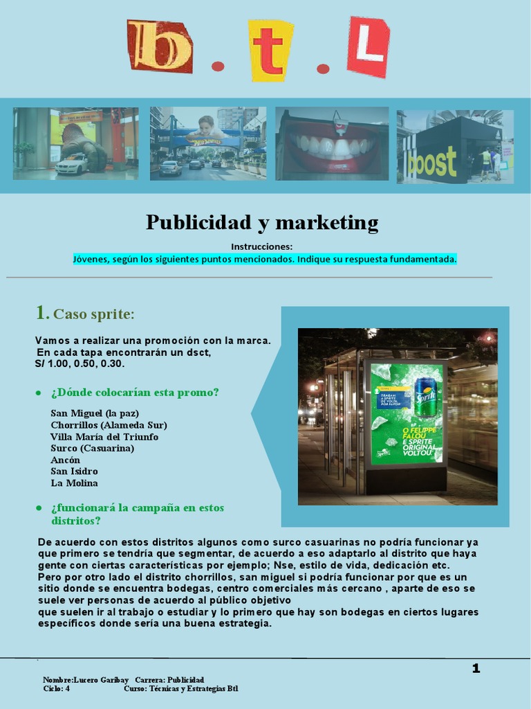 Tarea BTL #1 | PDF | Publicidad | Marca