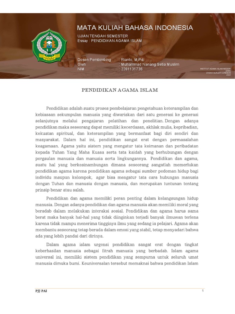 Essay Pendidikan Agama Islam | PDF