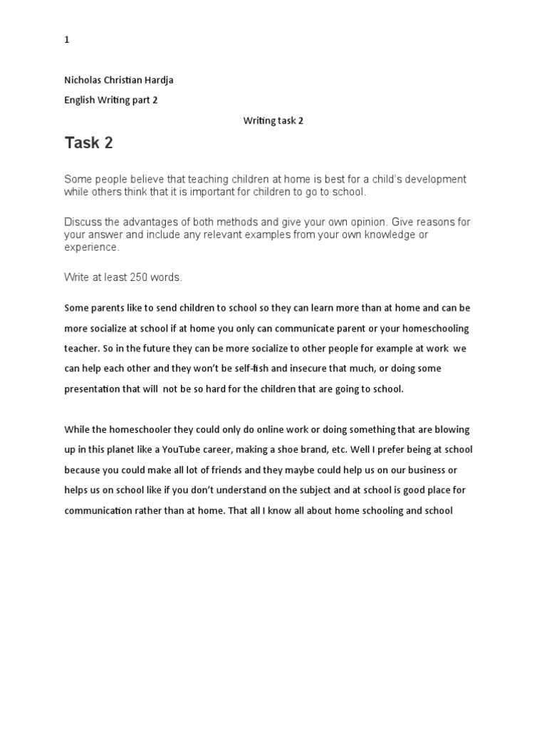 Nicholas Christian Hardja - Wiritng Task 2 | PDF