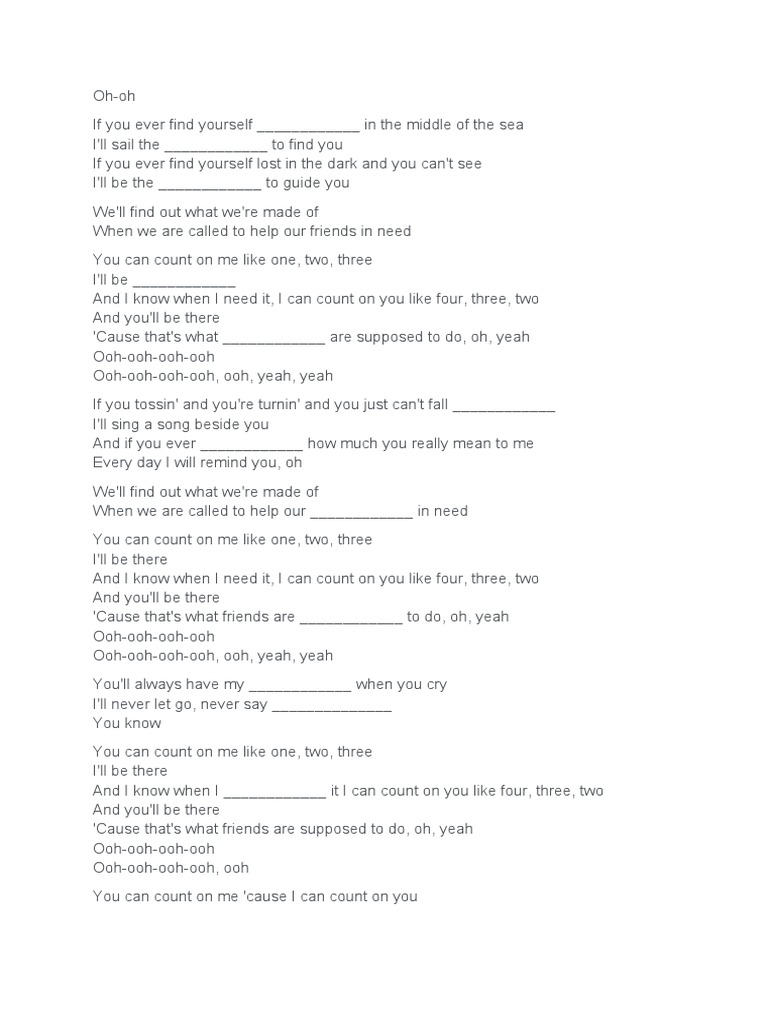 Count On Me Lyrics | PDF