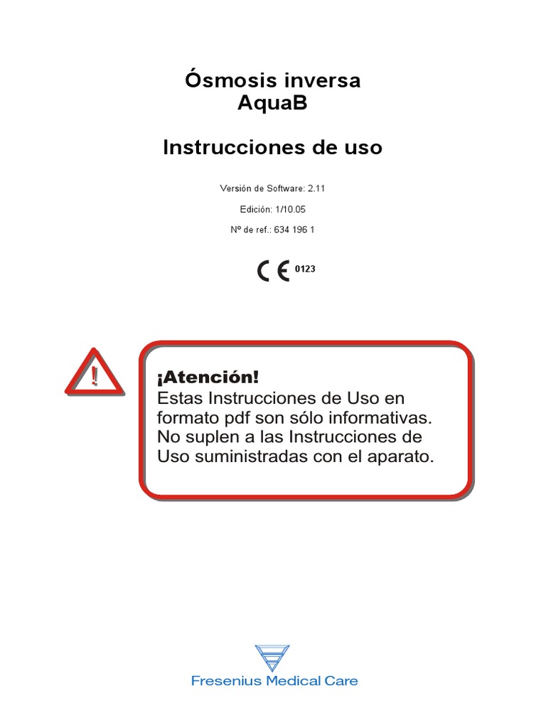 AquaB OP Es 01 10 05 | PDF | Ósmosis | Agua