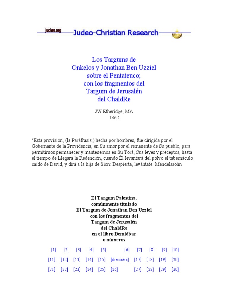 4 - Bamidbar Targum Jonathan | PDF | Pascua de Resurrección