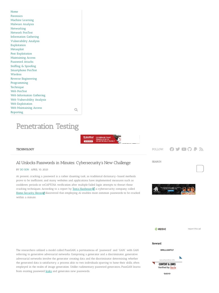 AI Unlocks Passwords in Minutes - Cybersecurity's New Challenge | PDF ...