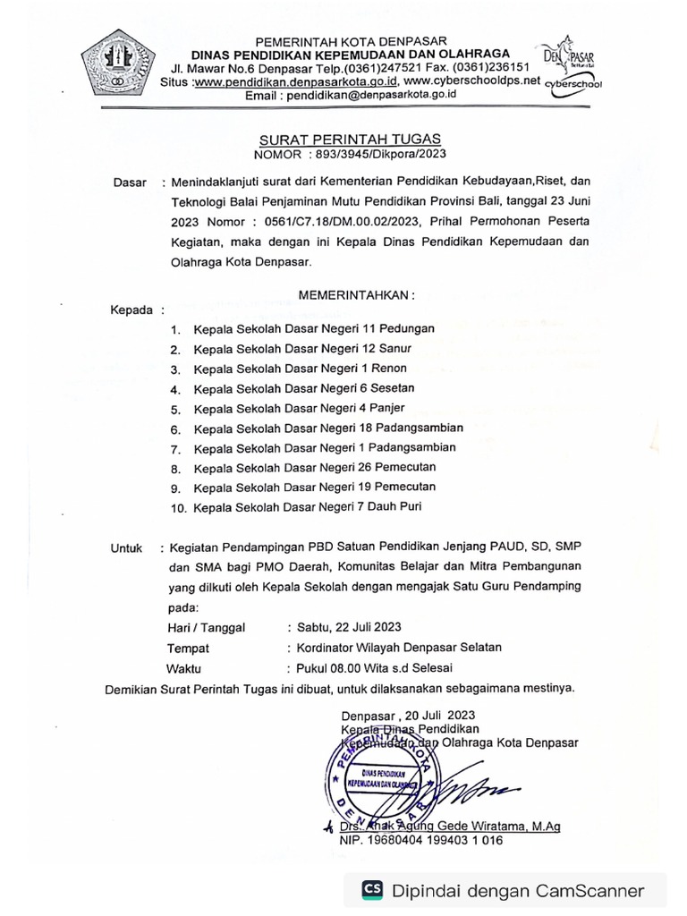 SPT Kepsek Dan Guru Pendamping | PDF