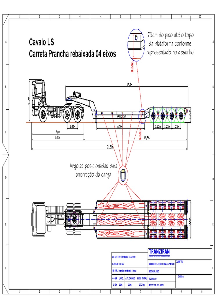 Prancha Rebaixada 04 Eixos - Area Útil 75cm | PDF