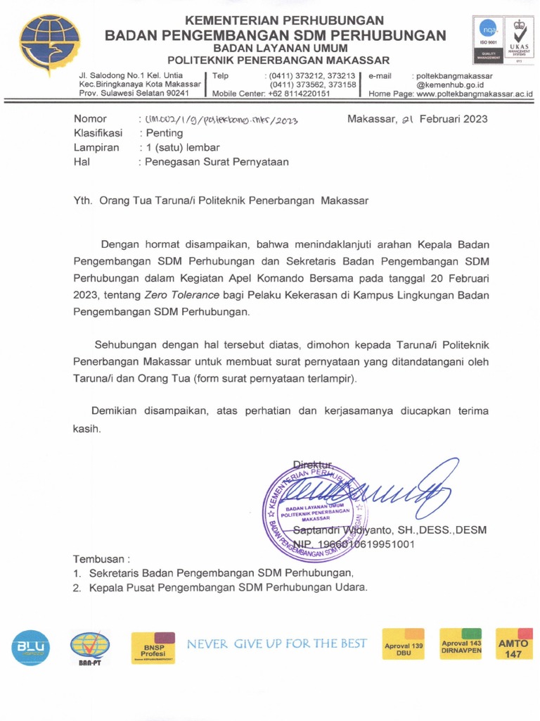 Penegasan Surat Pernyataan | PDF