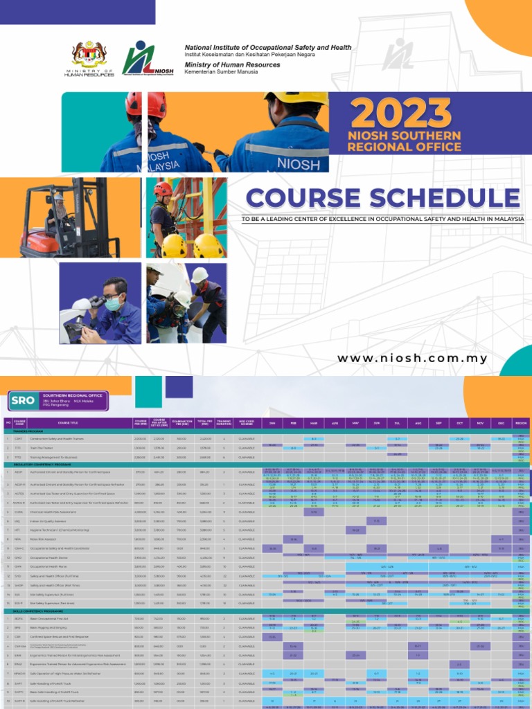 Course Schedule 2023 SRO | PDF