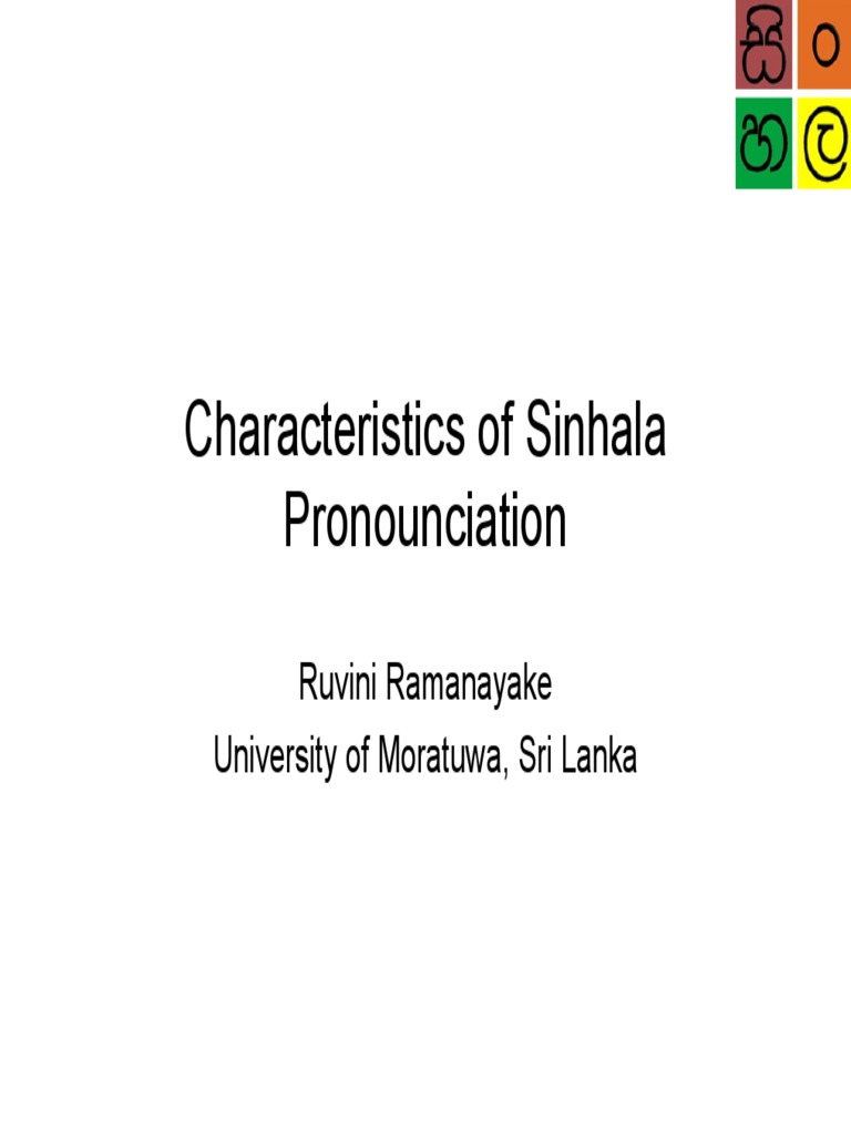 Presentation On Sinhala | Download Free PDF | Phonetics | Languages Of Asia