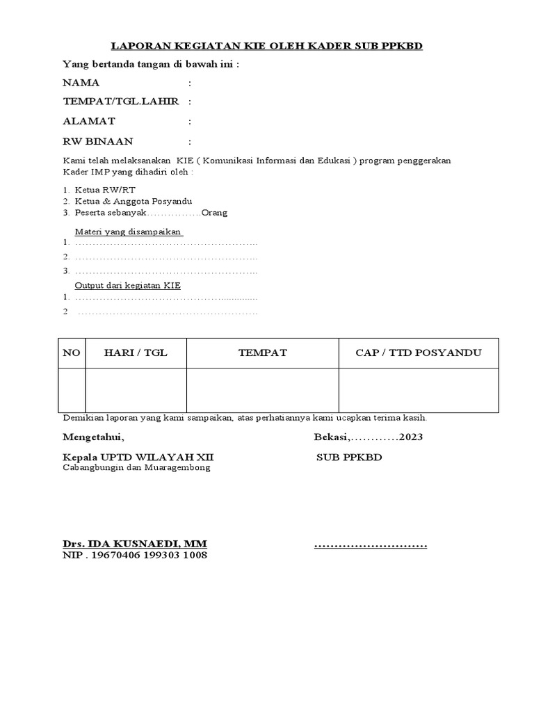 Laporan Kie Pos Kb&Sub Pos KB | PDF | Olahraga & Rekreasi