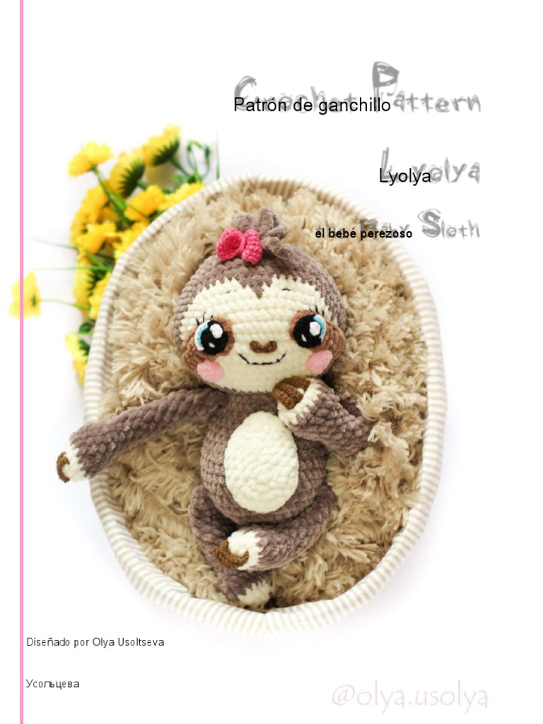 Patrón de Oso Perezoso a Crochet | PDF | Artes Decorativas | Tecnicas ...