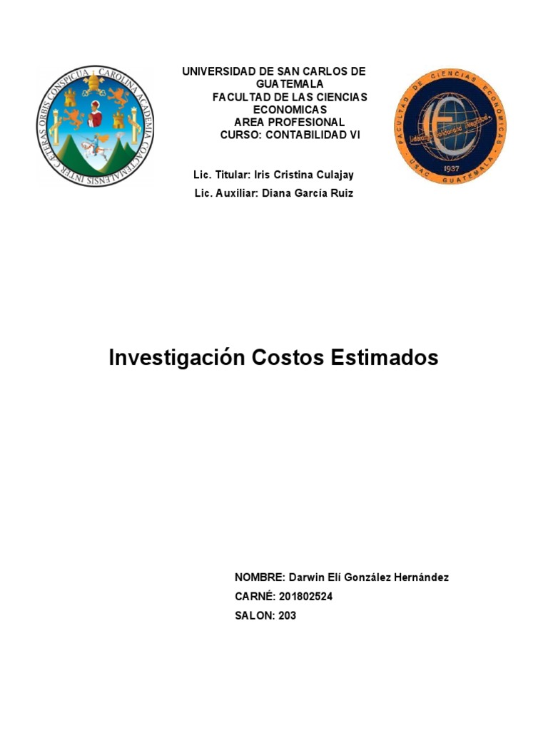 Investigacion Costos Estimados | Descargar gratis PDF | Costo ...