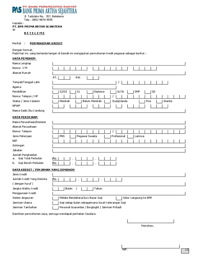 Form Permohonan KMG 01 | PDF