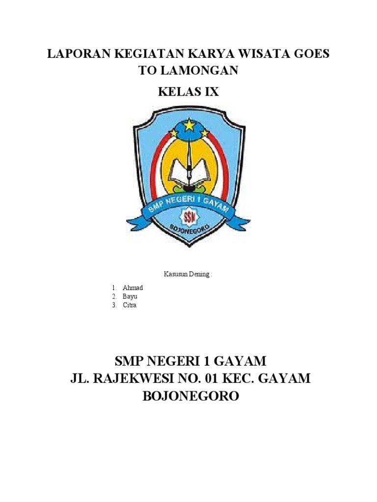 Laporan Kegiatan Karya Wisata Goes To Lamongan | PDF