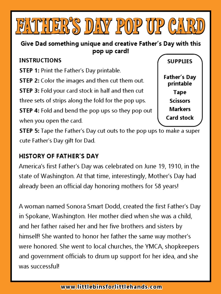 Fathers-Day-Pop-Up Card | PDF