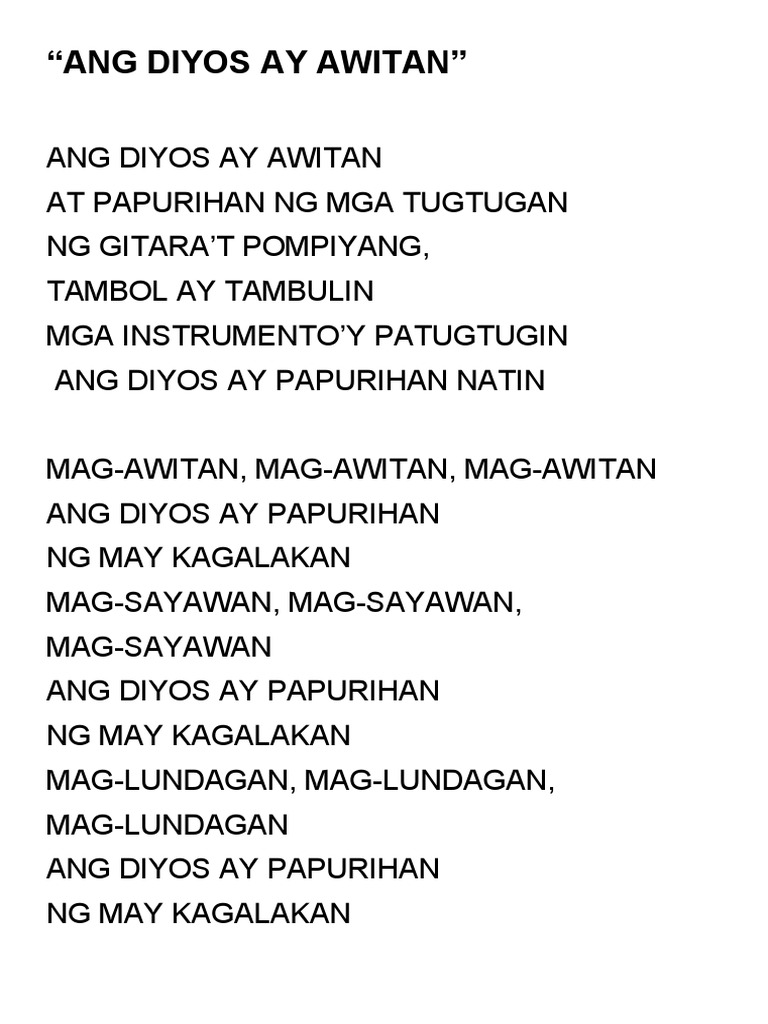 Ang Diyos Ay Awitan | PDF