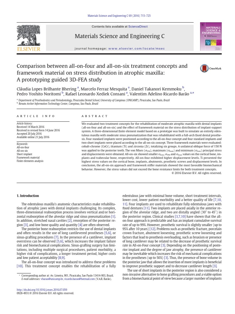 Comparacion All On Six All Onfour | PDF | Dental Implant | Prosthesis