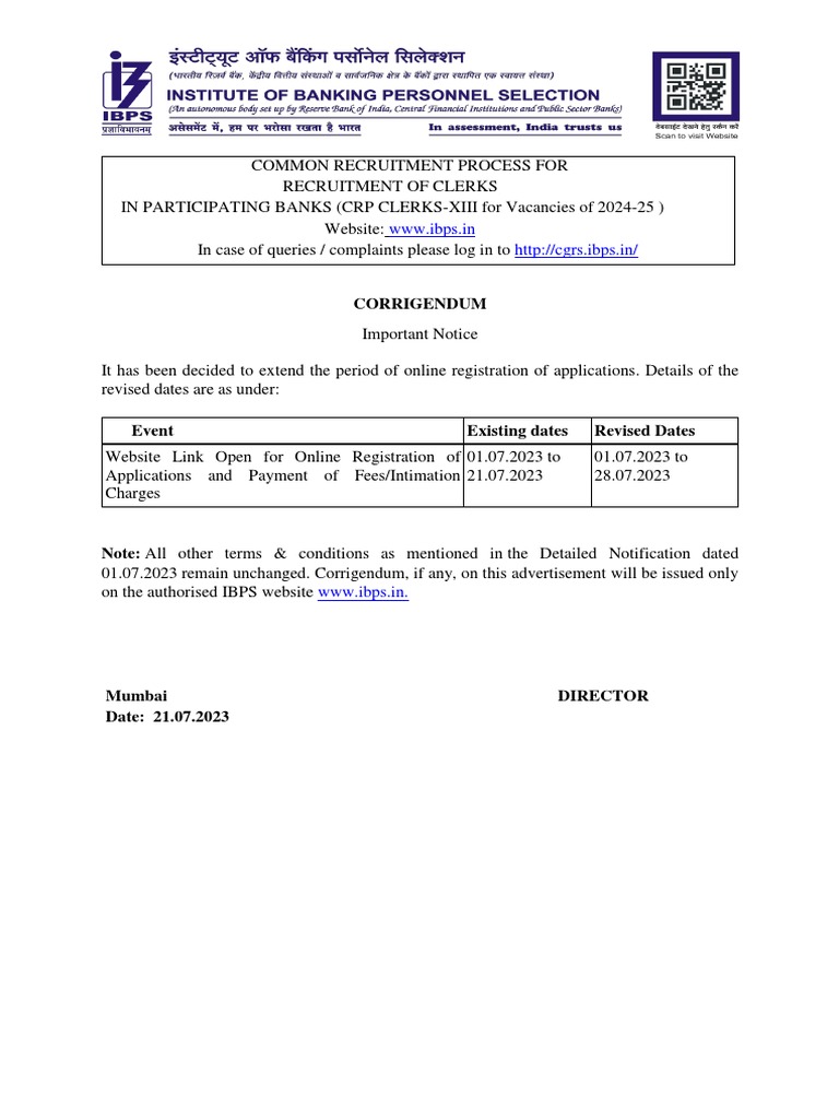 Corrigendum For Extension | PDF