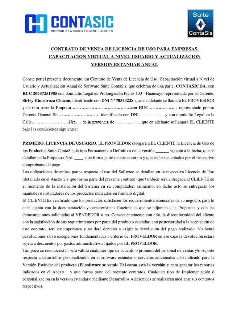 CONTRATO DE VENTA DE SOLO LICENCIA DE SOFTWARE PARA EMPRESAS-v20210416 ...