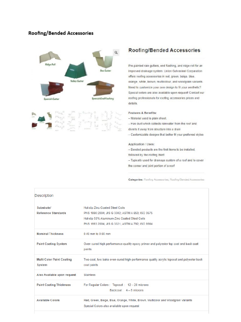 Roofing.bended Accessories | PDF